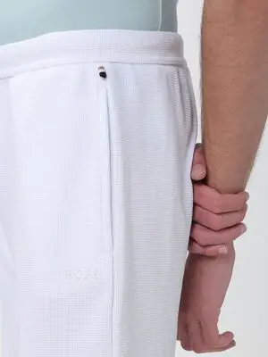 BOSS Textured Drawstring Shorts - White