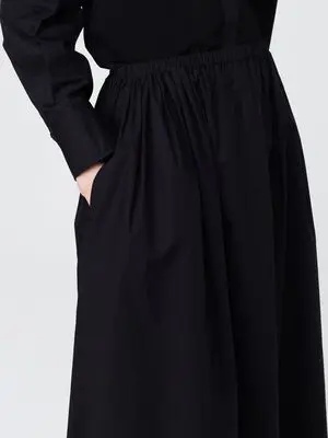 Pinko Flared Cotton Poplin Midi Skirt With Elasticated Waist