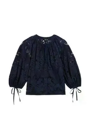 Ted Baker London Bacina Lace-embroidered Puff-sleeve Blouse