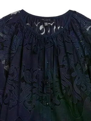 Ted Baker London Bacina Lace-embroidered Puff-sleeve Blouse