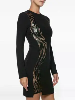 Just Cavalli Sequin Embellishment Lace Panel Mini Dress