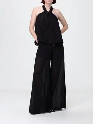 Pinko Cotton Halter Neck Top With Braided Tie-up Straps