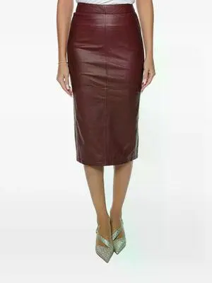 Armani Exchange Pebbled Leather Midi Skirt