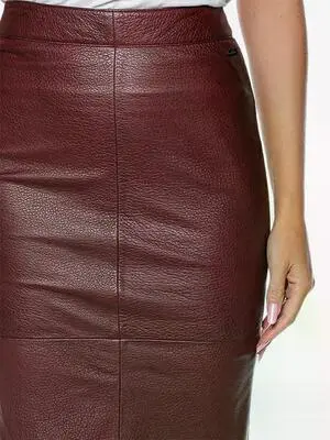 Armani Exchange Pebbled Leather Midi Skirt