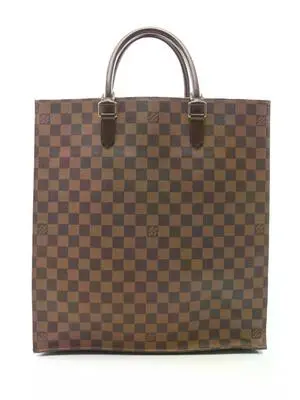 LOUIS VUITTON Damier Ebene Sac Plat Tote Bag - Brown
