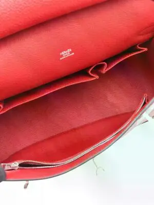 Hermès Clemence Jypsiere 28 Bag - Red