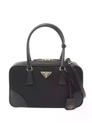 Prada Saffiano Trimmed Re-nylon Re-edition 1978 Satchel - Black