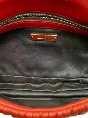 Miu Miu Matelassé Nappa Crystal Chain Satchel - Orange