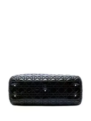 Dior Large Patent Cannage Lady Soft Shopping Tote Bag - Black