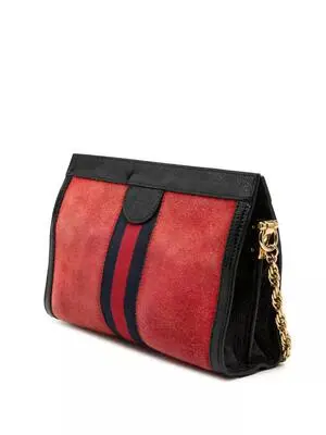 Gucci Ophidia Suede Web Chain Crossbody Bag - Black