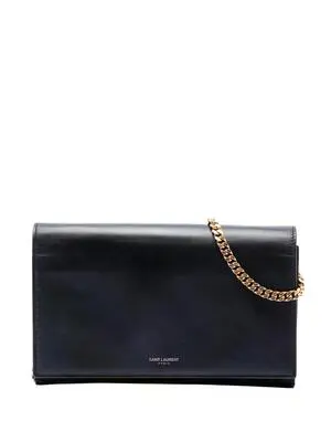 Saint Laurent 2013-2026 Mini Smooth Calfskin Paris Wallet On Chain Crossbody Bag - Black
