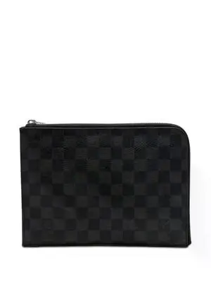 LOUIS VUITTON Damier Graphite Pochette Jour Pm Clutch Bag - Black