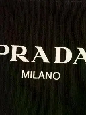 Prada Canapa Canvas Logo Wristlet Pouch
