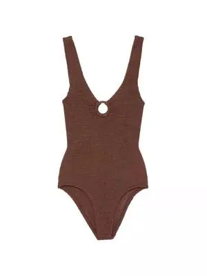 Hunza G Celine Ring Detail Swimsuit - Brown