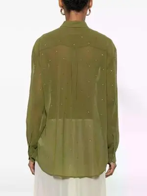 MC2 SAINT BARTH Rhinestone Embellished Semi-sheer Shirt