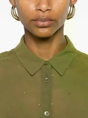 MC2 SAINT BARTH Rhinestone Embellished Semi-sheer Shirt