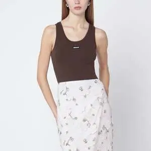 ROTATE BY BIRGER CHRISTENSEN Ribbed Cotton-blend Tank Top