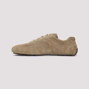 Prada Montecarlo Suede Lace-up Sneakers - Brown