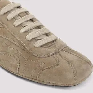 Prada Montecarlo Suede Lace-up Sneakers - Brown