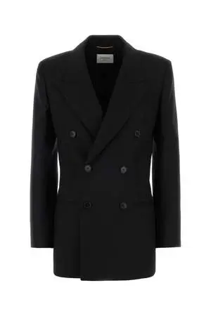 Saint Laurent Double-breasted Wool Blazer - Black