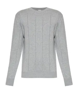 Eleventy Ribbed Crew Neck Sweater - Gray