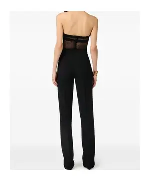 Elisabetta Franchi Monogram Jacquard Tulle Bodysuit