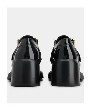 ROGER VIVIER Viv' Rangers Patent Leather Loafers With Rhinestone Buckle