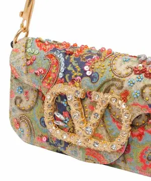 Valentino Garavani Small Loco Paisley Embellished Shoulder Bag