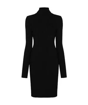 Wolford Ribbed Knit Long-sleeve Mini Dress - Black