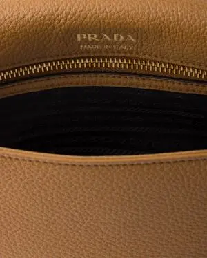 Prada Pattina Flap Shoulder Bag - Caramel