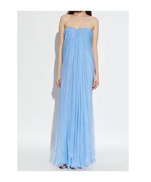 Alexander McQueen Strapless Bustier Evening Gown