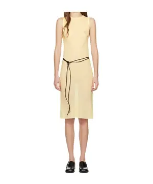 RIER Sleeveless Sheer Tulle Round Neck Dress