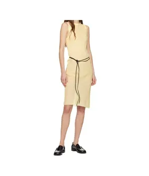 RIER Sleeveless Sheer Tulle Round Neck Dress