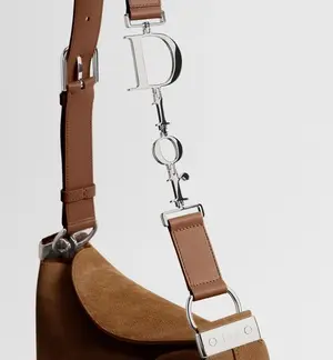Dior Medium Suede Shoulder Bag With Silver-tone Hardware