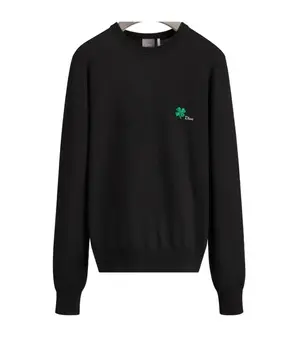 Dior Virgin Wool Sweater With Clover Embroidery