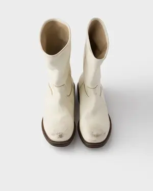 Prada Distressed Mid-calf Boots