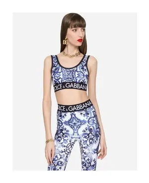 Dolce & Gabbana Majolica Print Cropped Top