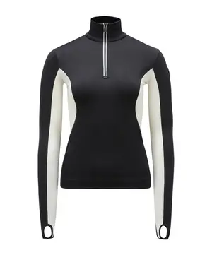 Moncler Half-zip High Neck Sweater - Black