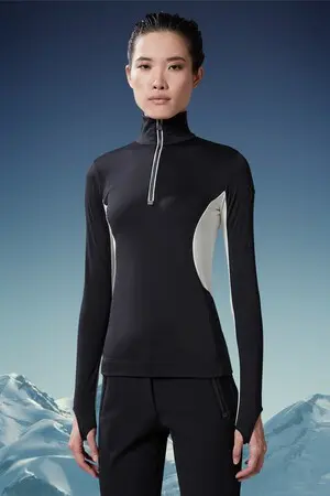 Moncler Half-zip High Neck Sweater - Black