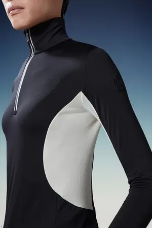 Moncler Half-zip High Neck Sweater - Black
