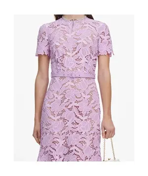 SELF-PORTRAIT Lilac Lace Midi Dress