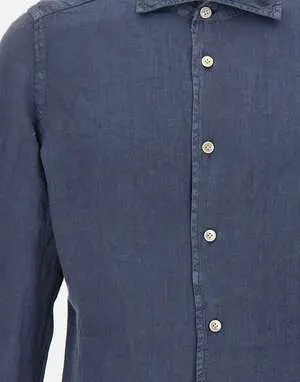 Eleventy Long Sleeved Buttoned Shirt - Blue