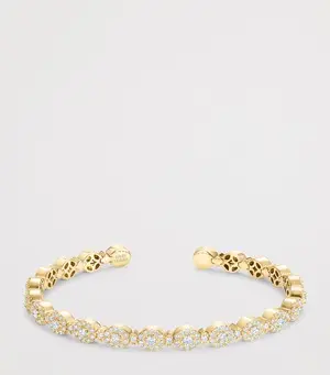 DAVID MORRIS Yellow Gold And Diamond Oval Bangle