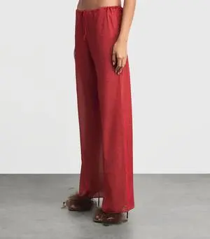 Oseree Metallic Lumière Wide-leg Trousers