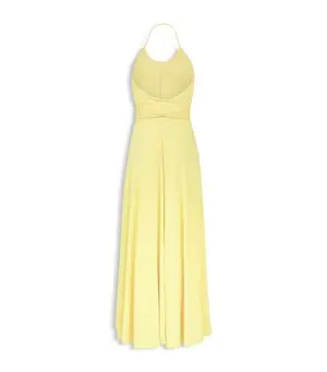 Alaïa Draped Jersey Halterneck Maxi Dress - Beige