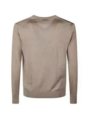 BALLANTYNE V-neck Knitted Sweater - Brown