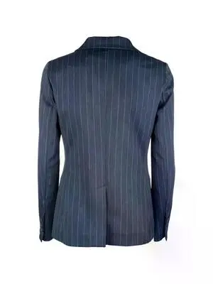 POST SCRIPTUM Pinstripe Pattern Peak Lapels Blazer