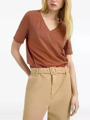 Momoni Striped V-neck T-shirt
