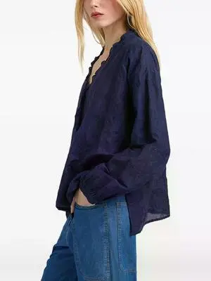 Momoni Embroidered Ruffled Shirt