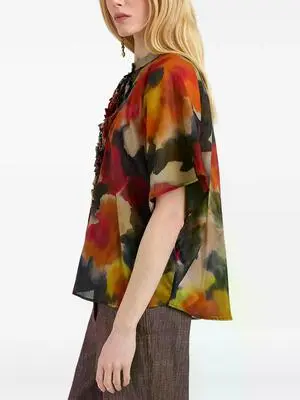 Momoni Abstract Print Kimono Sleeve Shirt